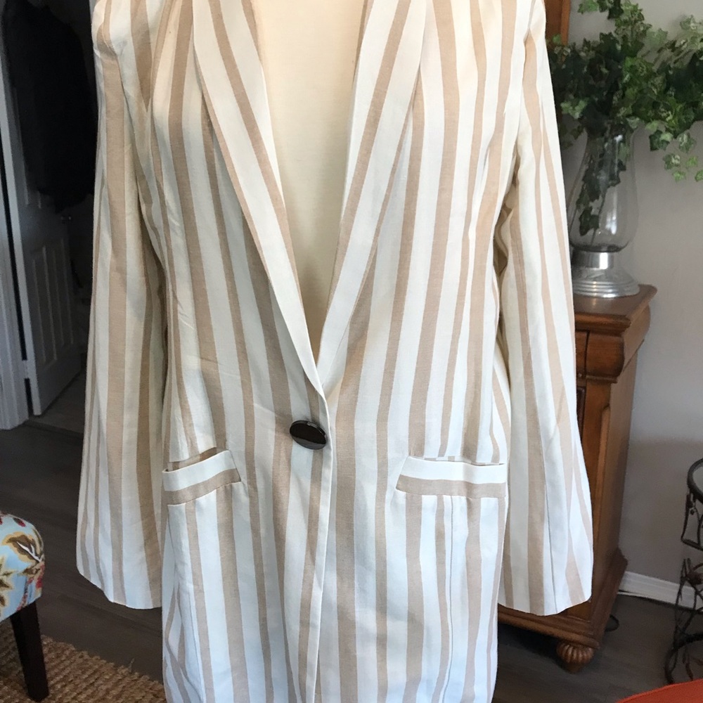 Long Linen Blazer - Gem